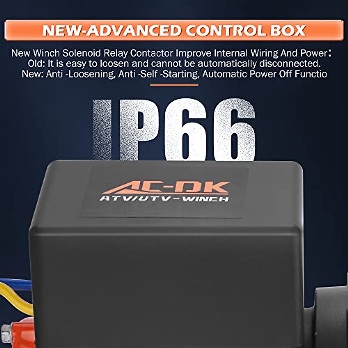 AC-DK 2500 lb ATV/UTV Winch Synthetic Rope Kits, 12V Winch with Wireless Remote for Off Road Trailer Boat RV Towing Winches, Waterproof Winch with Mounting Plate and Wired Remote