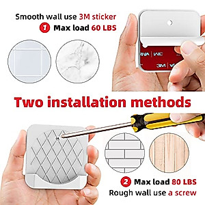 Shower Rod Holders for Wall, Adhesive Shower Curtain Rod Holder No Drilling, 2 Pack Waterproof Shower Rod Mount Retainer for Wall