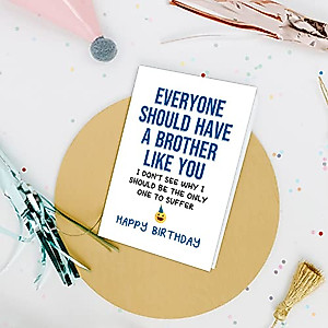 Nchigedy Funny Birthday Card for Brother, Happy Birthday Greeting Card, Humor Bro Bday Card, Everyone Should Have a Brother Like You