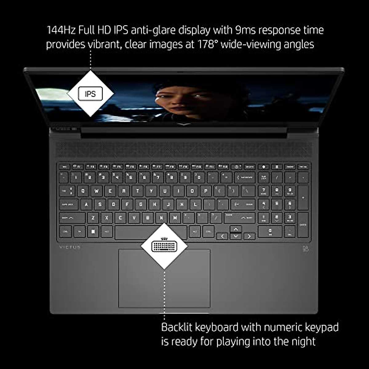 HP Victus 15 Laptop, FHD IPS 144Hz Display, 9ms Response Time, 13th Generation Intel Core i5-13500H, 16 GB RAM, 512 GB SSD, NVIDIA GeForce RTX 4050 GPU (6 GB), Windows 11 Home, 15-fa1010nr (2023)