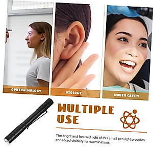 CHILDWEET Medical Pen Light Doctor Pen for Diagnose Nursing Light Pen with Light Aluminum Alloy Black