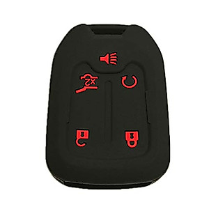 KAWIHEN Silicone Key Fob Cover Compatible with for 2017 2018 2019 2020 Chevrolet Chevy Silverado Suburban Tahoe GMC Acadia Sierra Terrain Yukon HYQ1AA 1551A-AA 13508275A 13584502(5 Buttons)