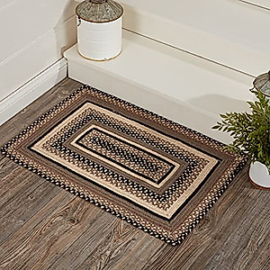 VHC Brands Sawyer Mill Small Jute Rectangular Area Rug Farmhouse Country Style Doormat Non Skid Pad 20x30