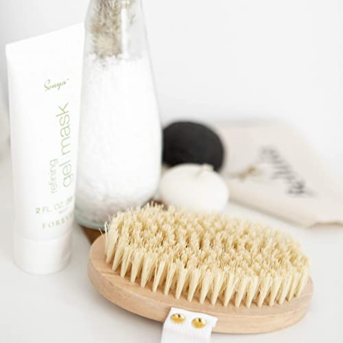 Belula 100% Vegan Dry Brushing Body Brush. Firm Dry Brush for Cellulite and Lymphatic. Brushes for Advanced Users. Exfoliating Skin Brush and Free Konjac Sponge, for a Softer, Glowing Skin