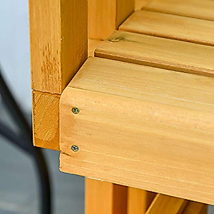 Outsunny 2-Person Outdoor Glider Bench, Wood, Quick Drying, Wide Armrest, Rocking Chair Loveseat for Backyard Garden Porch, Natural