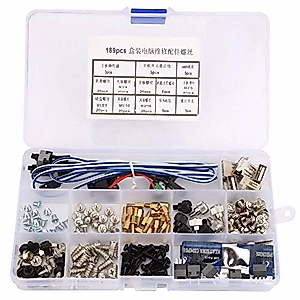 189PCS Computer Standoffs Screws Assortment Kit,DIY Motherboard Hard Disk Screws,Computer Repairing Accessories,with Case