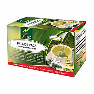 Hanan Peruvian Secrets Cow's foot (Pata de Vaca) Tea | 100% All-Natural Bauhinia forficata from Peru traditionally used to promote overall health and well-being | 25 Tea Bags