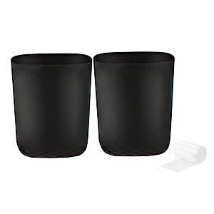Feisco Small Trash Can for Bathroom with 60 Counts of Trash Bags,2.4 Gallon Bathroom Trash Can Wastebasket Garbage Container Bin for Bathroom Bedroom Kitchen Office (2, Black)