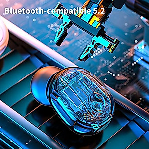 SamFansar Wireless Headset Low Power Conusumption Long Standby Time Lightweight Bluetooth-compatible5.0 HiFi Sports Mini in-Ear Earphone for Running Black