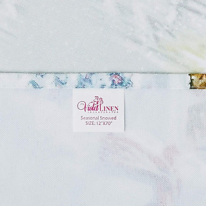 Violet Linen Christmas Snowed Man, Polyester, Super Soft Feel Faux Suede Fabric, Digital Print Decorative Table Runner, 13" X 70", Santa Claus with Snowman Design