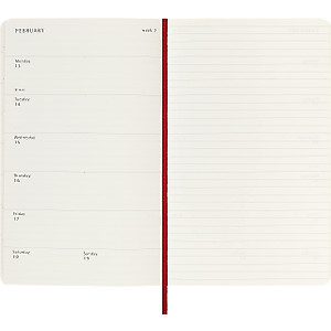 Moleskine Classic 18 Month 2022-2023 Weekly Planner, Soft Cover, Large (5" x 8.25"), Scarlet Red