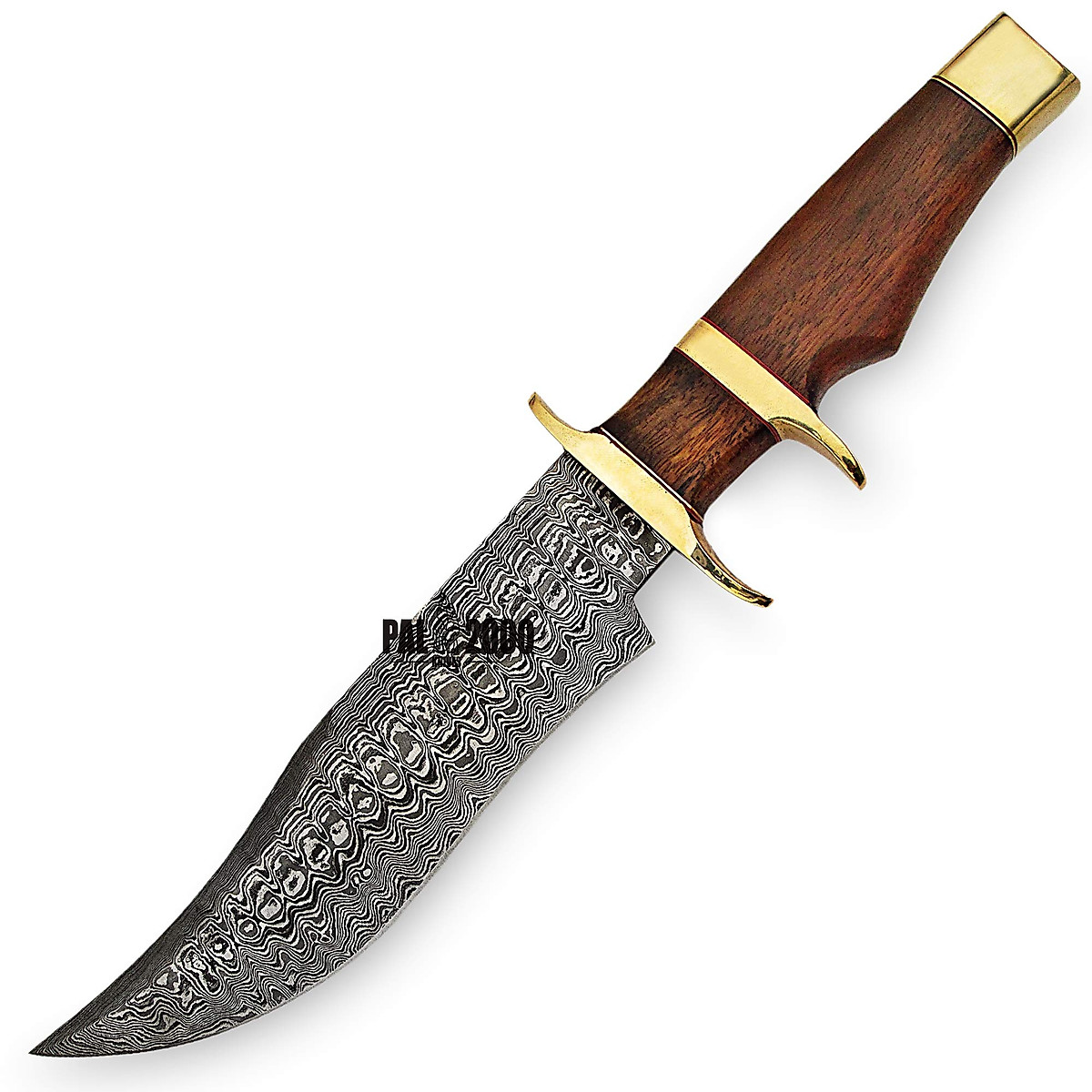 BOW-9904 Handmade Damascus Steel Fixed Blade Hunting Knife Rose wood Handle with Sheat
