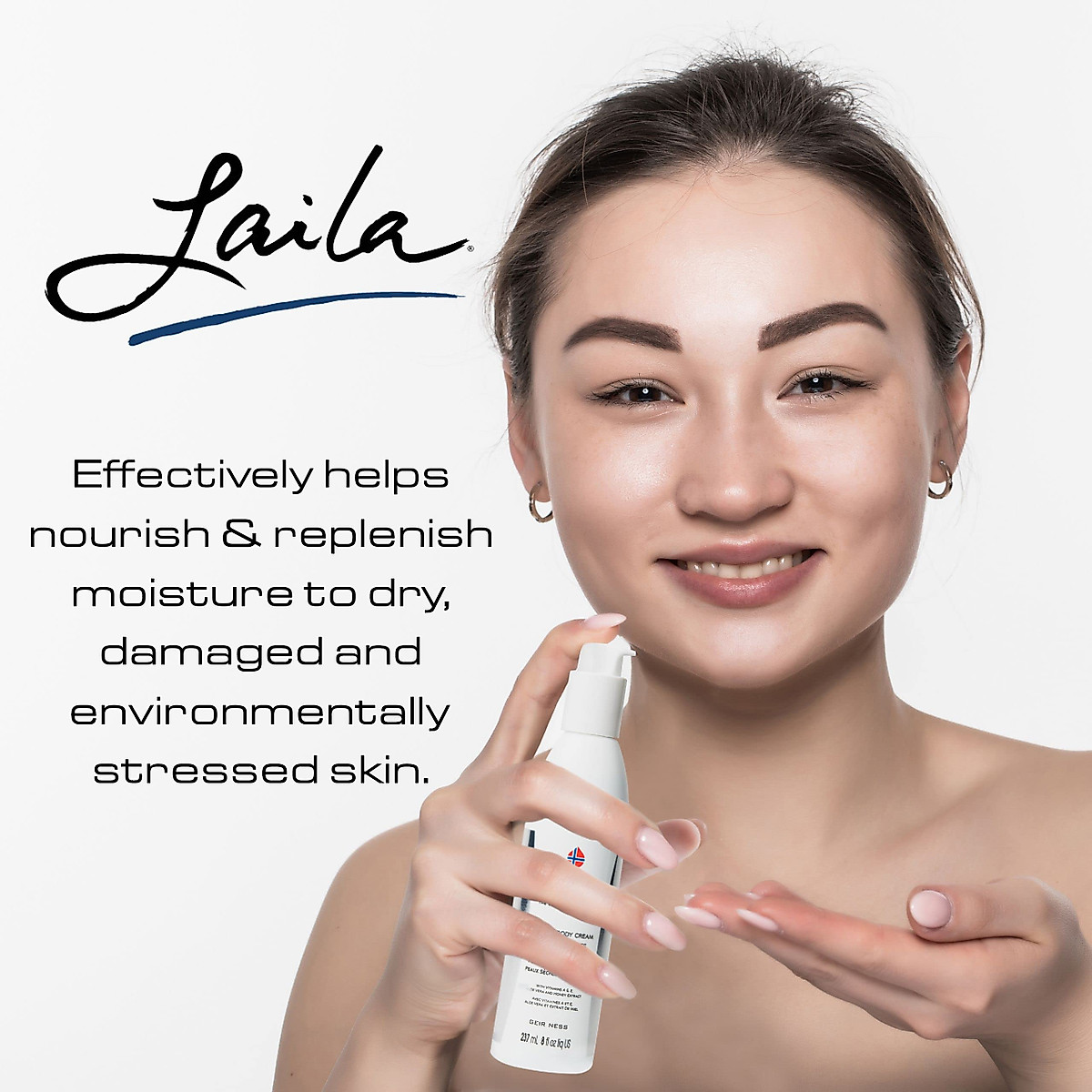 Geir Ness Laila Hand & Body Cream - Skin Moisturizing and Nourishing Formula for Soft and Smooth Hands - Vitamin A & E, Aloe Vera and Honey Extract