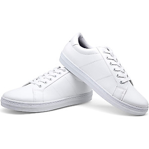 Jousen Men's Casual Shoes White Sneakers for Men Memory Foam White Shoes Soft Fashion Sneaker (AMY872 All White 8)