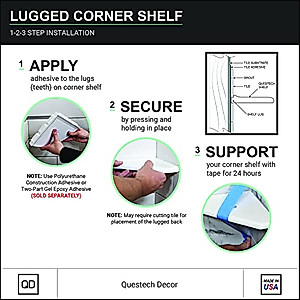 Questech Décor 5 Inch Shower Soap Dish, Bathroom Shelf Storage Organizer, Lugged For New Construction, Corner Shower Shelf Caddy For Tiled Shower Walls, 5 Inch Metro Lugged, Oil Rubbed Bronze Finish