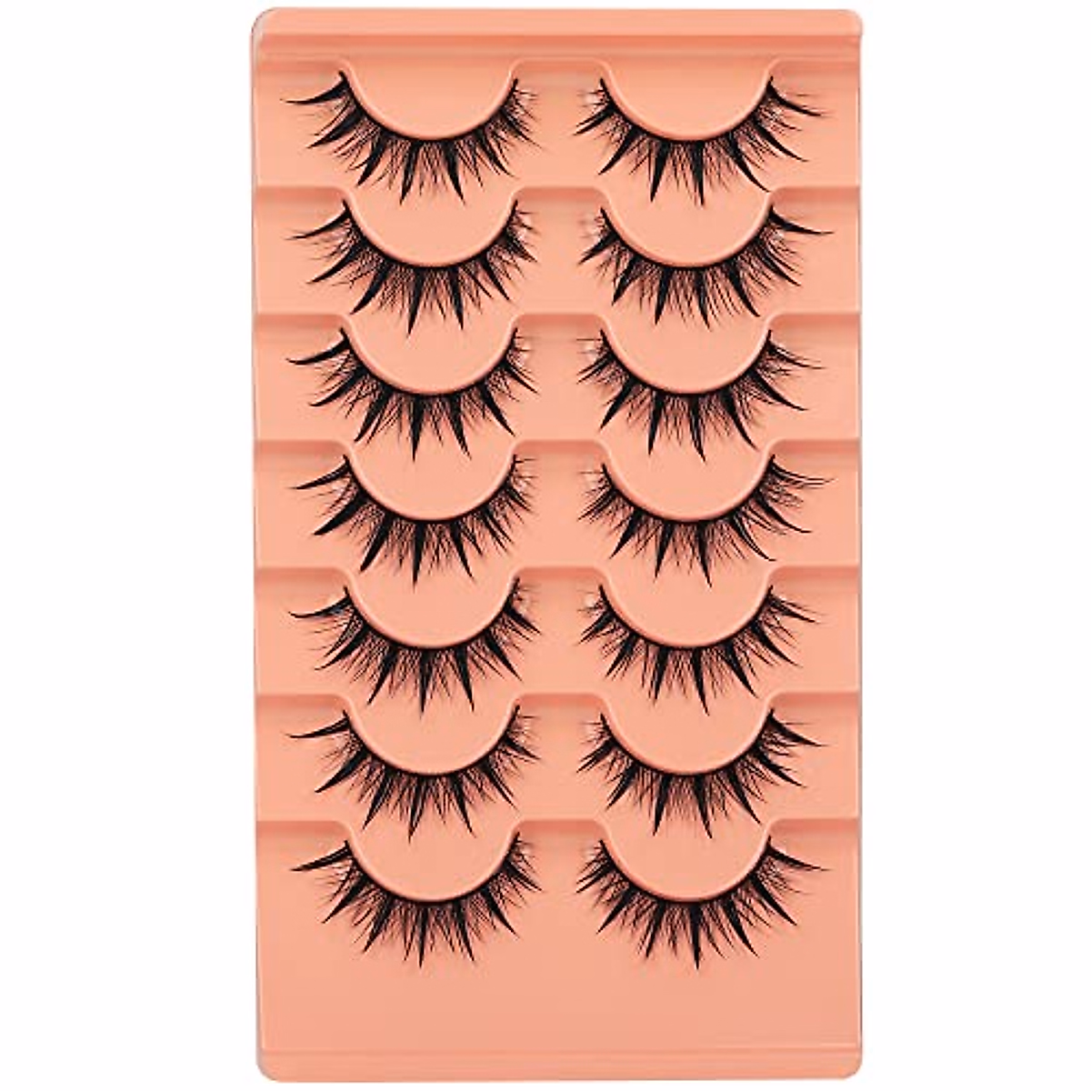 Manga Lashes Natural Look False Eyelashes 3D Spiky Wispy Eyelashes Thai Anime Lashes Asian Volume Fake Eyelashes Cosplay False Lashes 7 Pairs by TOOCHUNAG