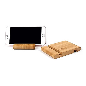 Cell Phone Stand for Desk Wood, Wooden Mobile Phone Holder, Portable Desktop Smartphone Stand, Universal Cell Phone Holder