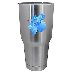 Cups drinkware Tumbler Sticker - Hibiscus Flower - Cool Sticker Decal