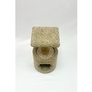 GIA Furniture Series 2-in-1 Cat Scratching Post with Perch & Hideaway - Carpeted Cat Tower with Sisal Rope for Scratching, Climbing, and Lounging - Ideal for Small & Medium Cats