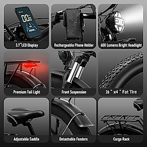 Dakeya Da06 Electric Bike for Adults,Dual Motor Ebike AWD 2000W,21-Speed 35MPH Mountain Snow Ebike with Removable 52V 23AH Battery,26" x 4.0 Fat Tire E-Bike with High-Capacity Cycling Pannier Bag