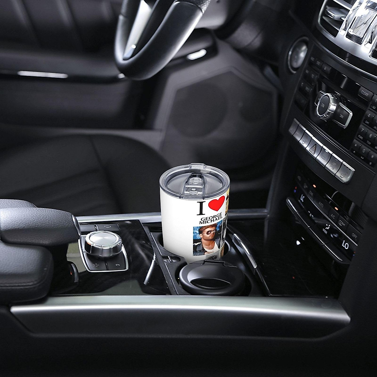 DFAGGQL George Music Michael Stainless Steel Insulated Tumbler Coffee Mug Water Cup Vacuum Bottle with Straw and Lid 20 oz