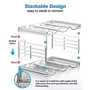 Hyperzoo Water Bottle Organizer, Stackable Water Bottle Holder, Plastic Wine Racks for Kitchen Cabinets, Pantry, Fridge, Water Bottle Storage for Wine/Drink/Can/Tumbler Cup Stand Organizer, 3 Pack