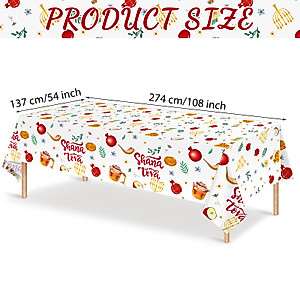 3 Packs Rosh Hashanah Tablecloth Waterproof Rosh Hashanah Plastic Table Cover Shana Tova High Holy Day Tablecloth Jewish New Year Tablecloth for Kitchen Dining Room Decor Supplies 54 x 108 Inches