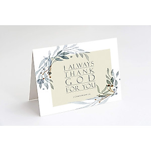 Thank You Inspirational Greeting Cards with Scripture - Pack of 24