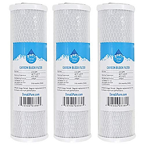 3-Pack Replacement for Compatible with Everpure CGS-12 EV910012 Activated Carbon Block Filter - Universal 10 inch Filter Compatible with EVERPURE CGS-12 DUAL SERIES 10" HOUSING - Denali Pure Brand