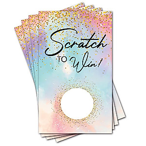 50 Black Gold Blank Gift Certificate Scratch Off Cards Vouchers for Small Business Restaurant, Spa Beauty Makeup Hair Salon, Christmas Birthday Holiday, Wedding Bridal Baby Shower Favors Games