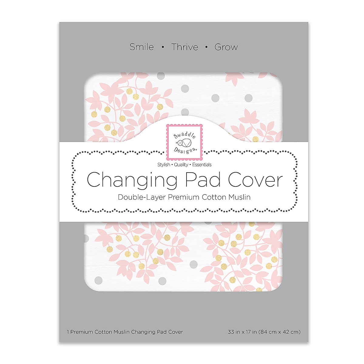 Softest Cotton Muslin Changing Pad Cover, Pink Heavenly Floral