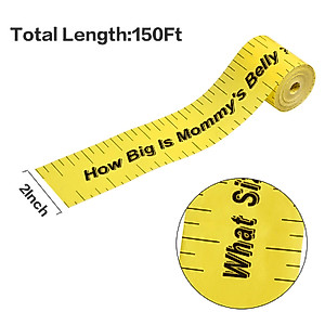 ABOAT 3 Rolls 2in x 150ft Belly Measuring Tape Tummy Measure for Baby Shower Game Party Supplies