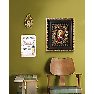 All You Need is Love and Boba Tea 20X30 cm Retro Look Iron Decoration Plaque Sign for Home Kitchen Bathroom Farm Garden Garage Inspirational Quotes Wall Decor;