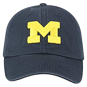 Top of the World Michigan Wolverines Men's Relaxed Fit Adjustable Hat Team Color Primary Icon, Adjustable