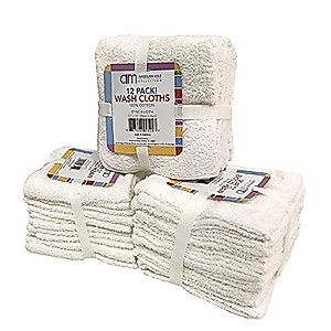 American Mills 100% Cotton Wash Cloths (White 12:1)