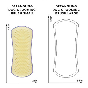 Pet Teezer by Tangle Teezer Detangling Dog Grooming Brush, Dry Brush & Dog Bath Brush for Wet or Dry Fur & Light Shedding Breeds, Small, Lilac/Yellow