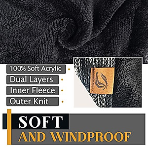 Beanie for Men Hats Slouchy - Winter Skull Cap for Guys Women Cool Beanies Knit Warm Christmas Stocking Stuffer Gifts Idea Black