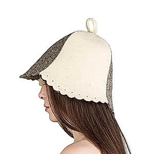 ASKOLD Wool Sauna Hat Gray White Colors - Sauna Hat Finnish - Ukraine Sauna Hat Wool - Russian Banya Hat for Men - Sauna Hat for Men - Sauna Hats Russian