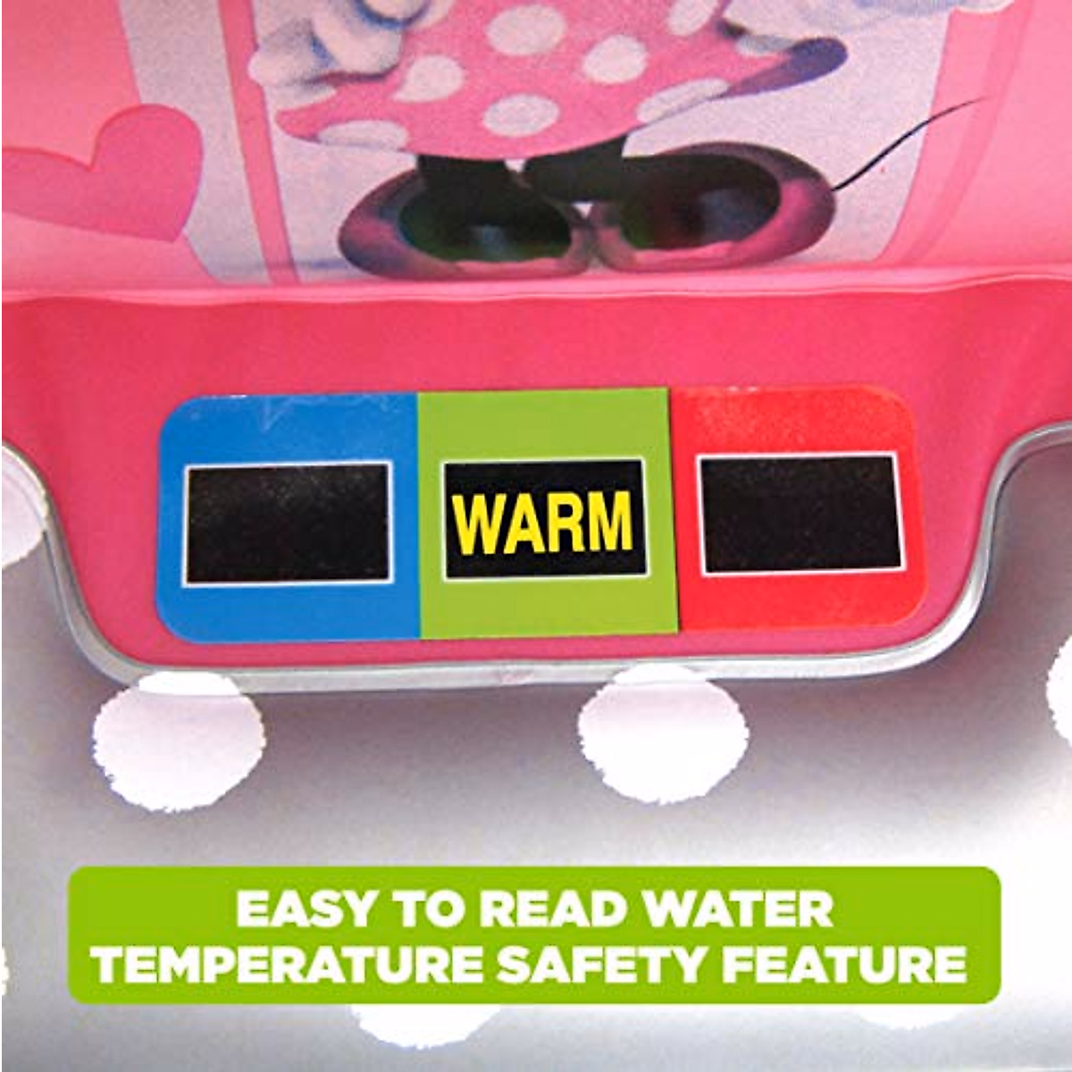 Disney Minnie Mouse Air-Filled Cushion Bath Tub - Free-Standing, Blow up, Portable, Inflatable, Safe Bathing, Baby Bathtub, Toddler Bathtub