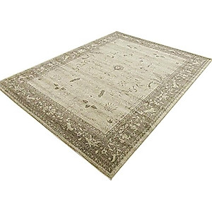 Unique Loom La Jolla Collection Farmhouse, Contemporary, Botanical, Traditional, Vintage Area Rug, 9 x 12 ft, Light Brown/Dark Brown