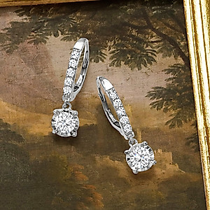 Ross-Simons 1.00 ct. t.w. Diamond Drop Earrings in 14kt White Gold