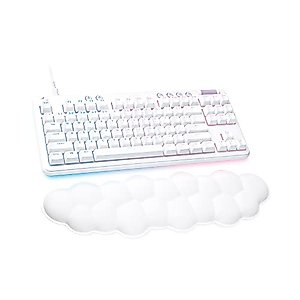 Logitech G713 Wired Mechanical Gaming Keyboard with LIGHTSYNC RGB Lighting, Linear Switches (GX Red), and Keyboard Palm Rest, PC and Mac Compatible - White Mist