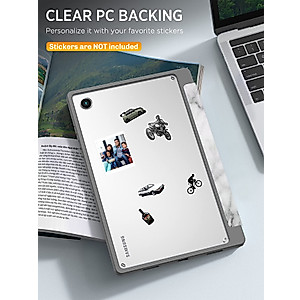 MoKo Case Fits Samsung Galaxy Tab A8 10.5 Inch 2022 (SM-X200/SM-X205/SM-X207), Tablet Case Transparent Back Cover with Auto-Wake Fit Samsung Galaxy Tab A8 2022, Marble White