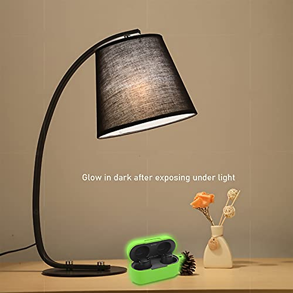 JIB Glow Case Cover Replacement for Skullcandy Jib True Wireless Earbuds, Green Silicone Protective Sleeve Protector Glow in Dark - LEFXMOPHY