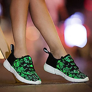 Padgene Women's Men's LED Lights Up Shoes Unisex Luminous Flashing Trainers USB Charging Lace Up Couples Dancing Shoes