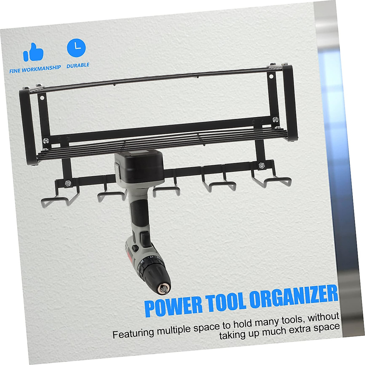 PRETYZOOM Electric Drill Storage Rack Cordless Drills Drill Holder Wall Mount Garage Tool Power Screwdrivers Cordless Power Tools Power Tool Organizer Wall Mount Tool Rack Black Carbon Steel