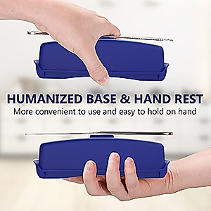 Butter Dish with Magnetic Lid, Light Butter keeper for Counter with Spreader Knife & TBSP markings, Easy Scoop, Food Safe, Perfect for East West Coast Butter (8inch-knife-1, Royal Blue)