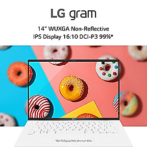 LG gram (2022) 14Z90Q Ultra Lightweight Laptop, 14" (1920x1200) IPS Display, Intel Evo 12th Gen i5 1240P Processor, 8GB LPDDR5, 512GB NVMe SSD, FHD Webcam, WiFi 6E, Thunderbolt 4, Windows11, White