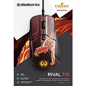 SteelSeries Rival 310 CS:GO Howl Edition Gaming Mouse - 12,000 CPI TrueMove3 Optical Sensor - Split-Trigger Buttons - RGB Lighting