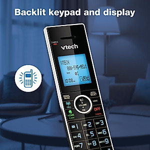 VTech Connect to Cell DS6771-3 DECT 6.0 Cordless Phone - Black, Silver, 6.9" x 4" x 6.6"